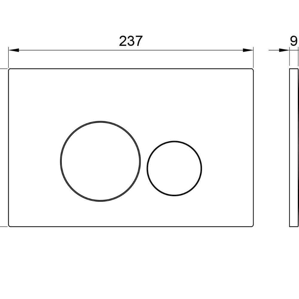 Matt Black Pneumatic Push Plate With Round Push Buttons - Bathroom Point